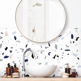 Bilderwelten Vinylteppich Blaue Geometrie Aquarell