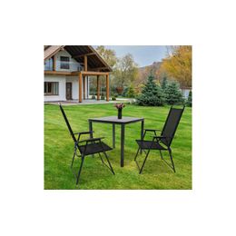 M&ouml;bel Kraft Gartenstuhl 2er-Set grau Ma&szlig;e (cm): B: 61 H: 105 &raquo; M&ouml;bel Kraft