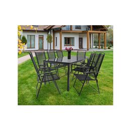 M&ouml;bel Kraft Gartenm&ouml;bel 9er-Set schwarz Ma&szlig;e (cm): B: 190 H: 76 &raquo; M&ouml;bel Kraft