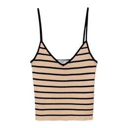 Mango Stricktop 'GALICIA' Damen Gr&ouml;&szlig;e XXL hellbraun / schwarz