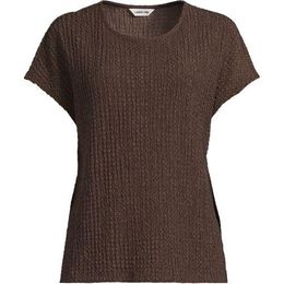 LANDS' END Crinkle-Shirt, Damen,  Braun, Polyester/Viskose/Polyester-Mischung, by Lands' End