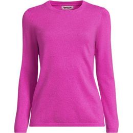 LANDS' END Kaschmir-Pullover mit rundem Ausschnitt, Damen,  Pink, Kaschmir, by Lands' End