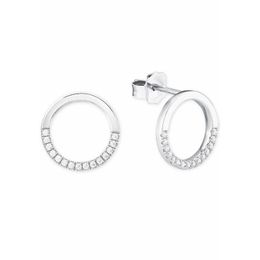 s.Oliver Paar Ohrstecker »Kreis, 2018676« mit Zirkonia (synth.) Silber-925 + kristallweiß 12 mm Sagenhaft schöner Ohrschmuck