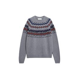 armedangels Strickpullover KAALLA FAIR ISLE Herren Gr&ouml;&szlig;e XXL blau / grau / orange