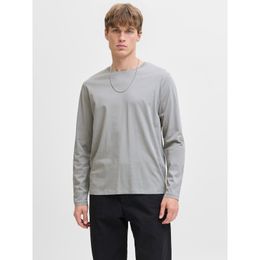Jack & Jones Jack & Jones Herren Rundhalsshirt &raquo;JJEORGANIC BASIC TEE LS O-NECK NOOS&laquo; grau L