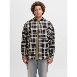 Jack & Jones PlusSize JACK & JONES PLUSSIZE Langarmhemd »JJECLASSIC FLANNEL CHECK SHIRT LS SN PLS« Black 6XL - N-Gr N-Gr 6XL Cooles Hemd von Jack & Jones Plus Size
