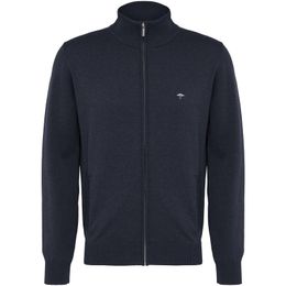 Fynch-Hatton Herren Fynch-Hatton Strickjacke mir Rei&szlig;versschluss und Logo-Stickerei blau XXL (56/58)