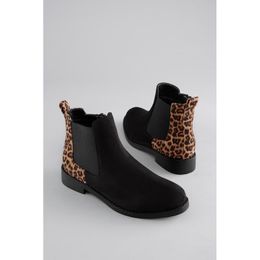 ANISTON SHOES Chelseaboots, Stiefelette, Blockabsatz, mit breitem Stretch - NEUE KOLLEKTION schwarz leo 42 42 Modischer Boots mit Reißverschluss...