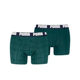 Puma Boxershorts »MEN LOGO PRINT BOXERS 2P« 2er Pack, elastischer Logobund, ohne Eingriff Green / Navy XL XL Herren-Boxer von Puma