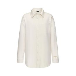 Buffalo Blusenshirt 'BuffaloRetroRoar152' wollweiß Gr. 32/34 für Damen. Mit Logostickerei. Figurumspielend. Nachhaltig.