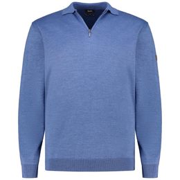 Gro&szlig;e Gr&ouml;&szlig;en Hajo Pullover mit Polokragen, kratzfrei Farbe blau Gr&ouml;&szlig;e: 3XL