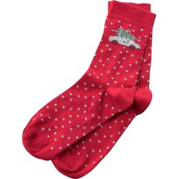 w&auml;schepur w&auml;schepur Damen Damen-Socken, rot, Gr&ouml;&szlig;e 35-38