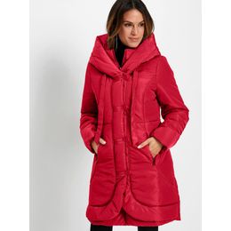 WITT Damen Wintermantel in 2-in-1-Optik, rot, Gr&ouml;&szlig;e 24