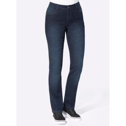 WITT Damen Thermojeans mit kariertem Futter, dark blue-denim, Gr&ouml;&szlig;e 38