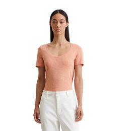 Marc O'Polo MARC O'POLO Damen T-Shirt "aus Organic Cotton Slub Jersey", orange, Basic, Gr. XXL, unifarben, Obermaterial: 100% Baumwolle, Shirts