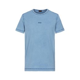 BOSS Orange Herren T-Shirt "Tokks", blau, Gr. S, unifarben, Single Jersey, Obermaterial: 100% Baumwolle, Shirts, mit BOSS Orange Markenlabel