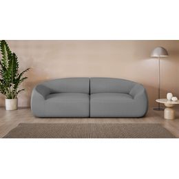 Big-Sofa "YANI, Designersofa, organische Form, Ma&szlig;e B/T/H: 240/64/81 cm", grau (dunkelgrau), B:240cm H:81cm T:100cm, 100% Polyester, LeGer Home by Lena Gercke, Sofas, Big-Sofa, mit Wellenunterfederung, auch in Boucl&eacute;, passend zur Serie