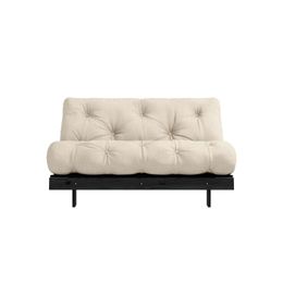 Daybett Karup Design "Roots Sofa Bed, Schlafsofa, Daybett, Bettfunktion, FSC-Massivholz", beige (linen), B:140cm H:85cm, Bezug: 75% Baumwolle, 25% Leinen, , Daybetten, Inkl. Futonmatratze. Mehrere Gr&ouml;&szlig;en & Farben, Made in Europe