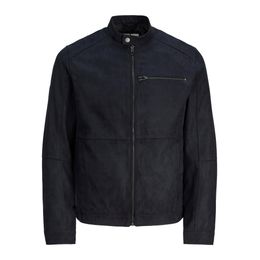 Jack & Jones Bikerjacke JACK & JONES "JJEDYLAN mit wasserabweisender Funktion", Herren, Gr. S, schwarz (jet schwarz), Web, Obermaterial: 100% Polyester, unifarben, Modisch, slim fit taillenbedeckt, ohne Ausschnitt, Jacken, unifarben, modisch, regular fit, Polyester