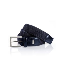 Flechtgürtel MONTI "HAMBURG", Herren, Gr. 105, blau (marineblau), Materialmix, Gürtel, 3,5 cm breit, Elastischer Flechtgürtel, Casual-Business-Sportiv