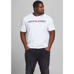 Jack & Jones PlusSize T-Shirt "CORP mit Print und bequemem Rundhals", Damen, Gr. 5XL, wei&szlig;, Single Jersey, Obermaterial: 100% Baumwolle, JACK & JONES PLUSSIZE, bedruckt, normal normal, Rundhals, Shirts T-Shirt, bedruckt, modisch, regular fit, Baumwolle, Rundhals