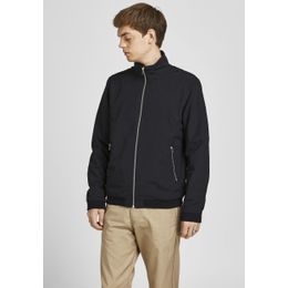 Jack & Jones Blouson JACK & JONES "JJERUSH mit Reißverschlusstaschen, schlichtem Design und Regular Fit", Herren, Gr. XS, schwarz, Web, Obermaterial: 100% Polyester, unifarben, Modisch, normal, Jacken, unifarben, normal, Polyester