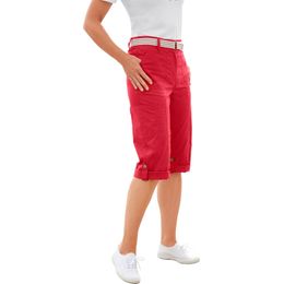 CR&Eacute;ATION L Damen Caprihose inklusive G&uuml;rtel rot Gr&ouml;&szlig;e 24