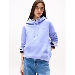 Kapuzensweatshirt Tommy Jeans "TJW REG S FLAG HOODIE", Damen, Gr. M (38), vintage iris, Sweatware, Obermaterial: 80% Baumwolle, 20% Polyester, unifarben, regular fit kurz, Rippbündchen, Sweatshirts, mit Logo-Flag