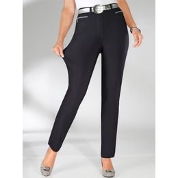 Thermohose Stehmann, Damen, Gr. 50, Normalgr&ouml;&szlig;en, grau (grafit, meliert), 47% Polyester, 26% Viskose, 23% Polyamid, 4% Elasthan, unifarben, lang, Hosen Gerade Hose Thermohose
