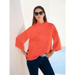 Sweatshirt Heine, Damen, Gr. 44, orange, 50% Modal, 44% Polyester, 6% Elasthan, unifarben, Rundhals, Sweatshirts