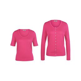 Peter Hahn - Twinset aus 100% SUPIMA -Baumwolle, pink, Gr. 46 / L - Baumwolle