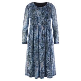 Emilia Lay - Kleid mit Rundhals-Ausschnitt, blau, Gr. 54 / XXL