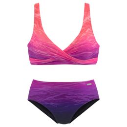 Lascana Damen Triangel-Bikini, marine-pink, Gr&ouml;&szlig;e 34A