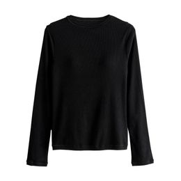 next Hidden Support Ribbed Long Sleeve Top Standard Regular Fit Damen Gr&ouml;&szlig;e XL schwarz