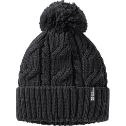Jack Wolfskin Pompom Beanie M&uuml;tze schwarz - H&uuml;te & M&uuml;tzen