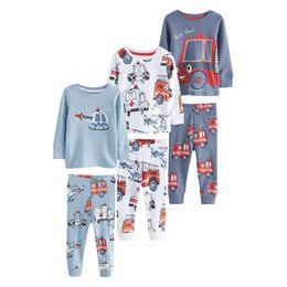 next Pyjama Jungen Gr&ouml;&szlig;e 116 rauchblau / hellblau / rot / wei&szlig;