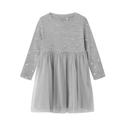 NAME IT Dress 'NMFNadja' girl size 122 mottled grey / Silver