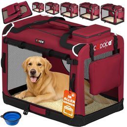 Cadoca Hundebox faltbar XXXL 101x70x70cm Dunkelrot