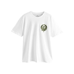 next T-Shirt 'Graphic' Damen Gr&ouml;&szlig;e XXL khaki / wei&szlig;