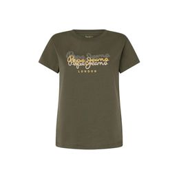 Pepe Jeans T-Shirt 'GALEY' Damen Gr&ouml;&szlig;e L zitrone / oliv / silber