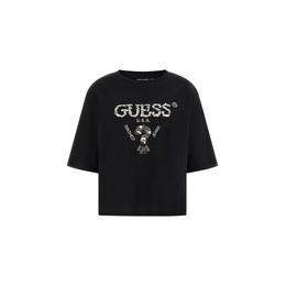 Guess T-Shirt 'Aurelie' Damen Gr&ouml;&szlig;e XXS schwarz / silber