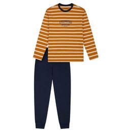 Schiesser Pyjama 'Nightwear 2' Jungen Gr&ouml;&szlig;e 176 navy / orange