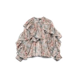 Véro Moda VERO MODA Bluse 'VMSabrina' Damen Größe XL cyanblau / brokat / oliv / altrosa