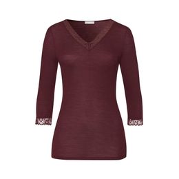 Hanro Schlafshirt 'Woolen Lace' Damen Gr&ouml;&szlig;e L beere