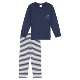 Schiesser Pyjama 'Nightwear 1' Jungen Gr&ouml;&szlig;e 116 dunkelblau / wei&szlig;