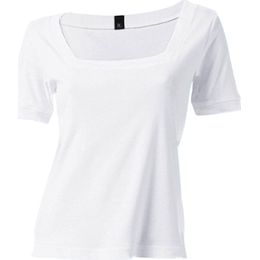 Heine Damen Shirt aus Rippenware weiß Größe 46