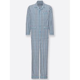 Herren Pyjama blau-kariert Gr&ouml;&szlig;e 44/46