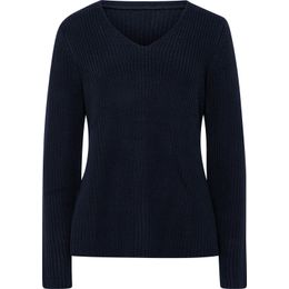 Heine Damen Pullover im Rippenstrick marine Gr&ouml;&szlig;e 44