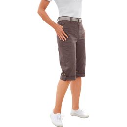 CR&Eacute;ATION L Damen Caprihose inklusive G&uuml;rtel schokobraun Gr&ouml;&szlig;e 40