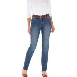 CR&Eacute;ATION L Damen 5-Pocket-Jeans in Cotton-made-in-Africa-Qualit&auml;t blue-stone-washed Gr&ouml;&szlig;e 52